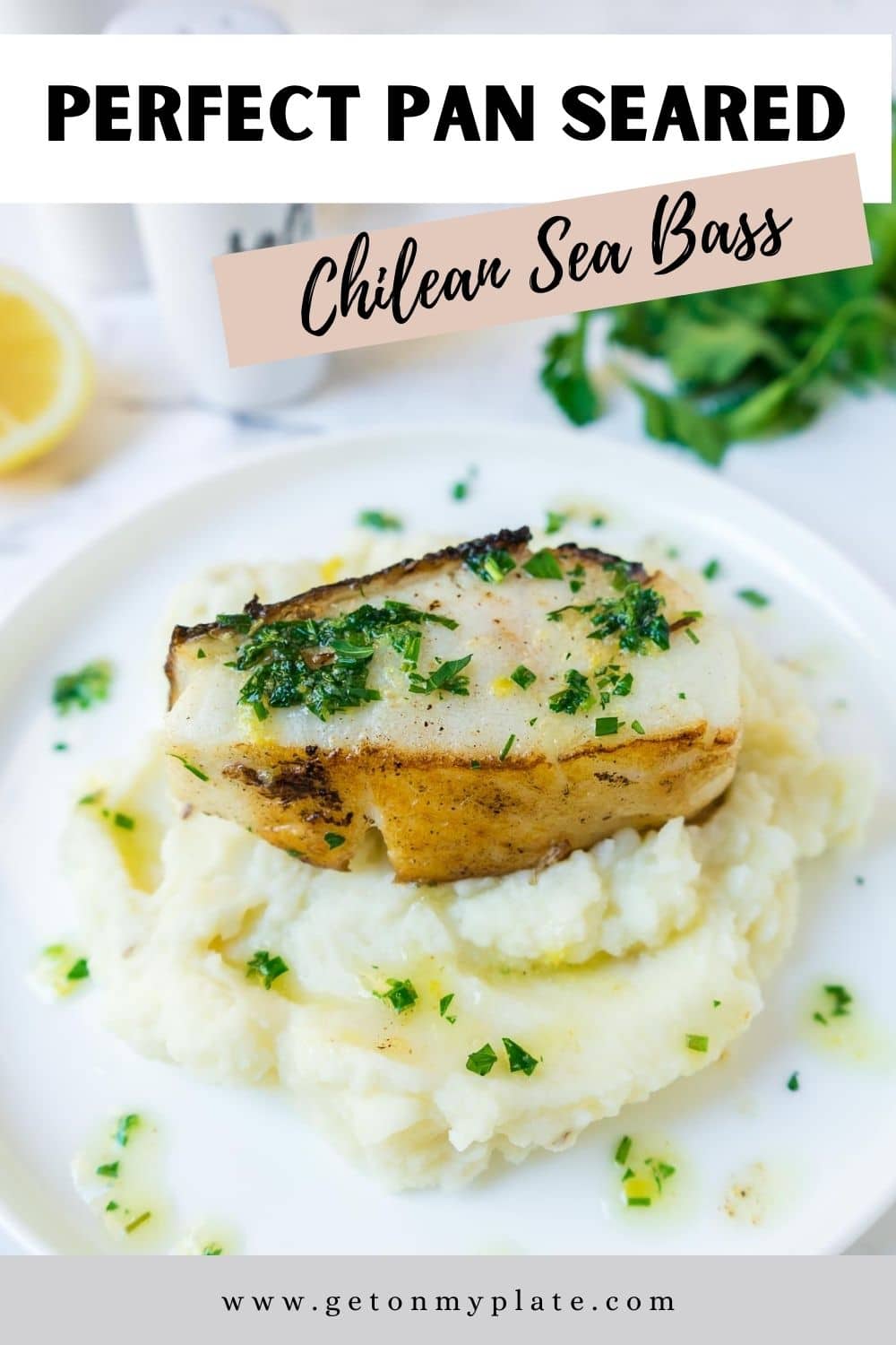 Pan Seared Chilean Sea Bass with Herb Butter Sauce | Get On My Plate