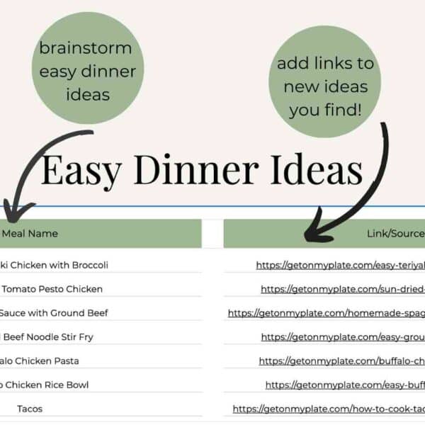 How to Use a Google Sheets Meal Planner | Get On My Plate
